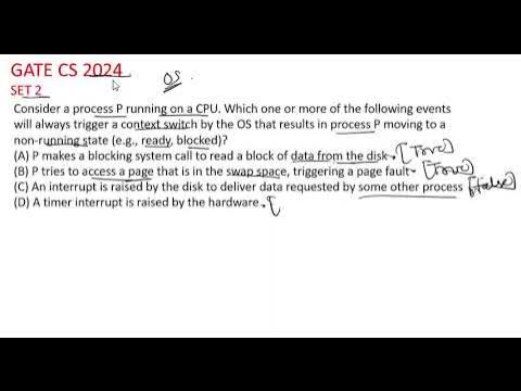OPERATING SYSTEM GATE CS PYQ 2024 set 2 - YouTube