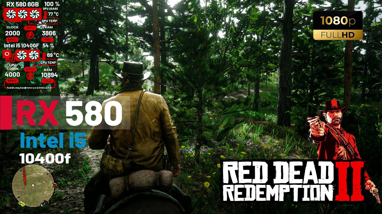 Red Dead Redemption 2 - Benchmark 1080P - RX 580 8GB, Intel i5-10400F ...