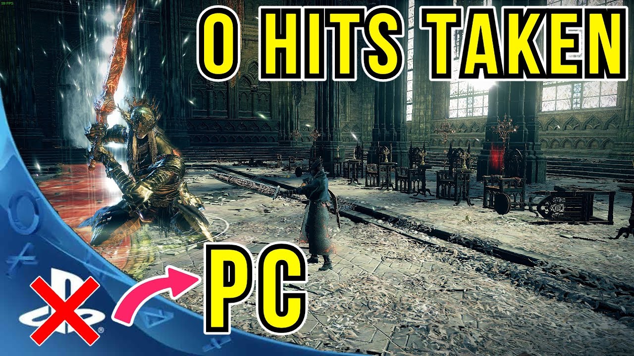(DS3 mod) BLOODBORNE PC 60FPS 0 hits taken Ludwig's Holy Blade vs twin ...