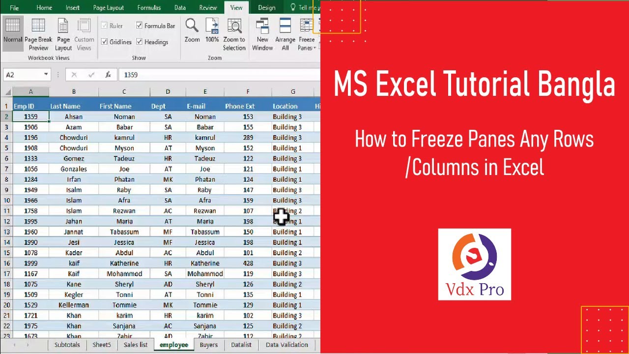 How To Freeze Panes Any Rows Or Columns In Excel MS Excel Bangla How To Freeze Panes Any Rows Or Columns In Excel MS Excel Bangla