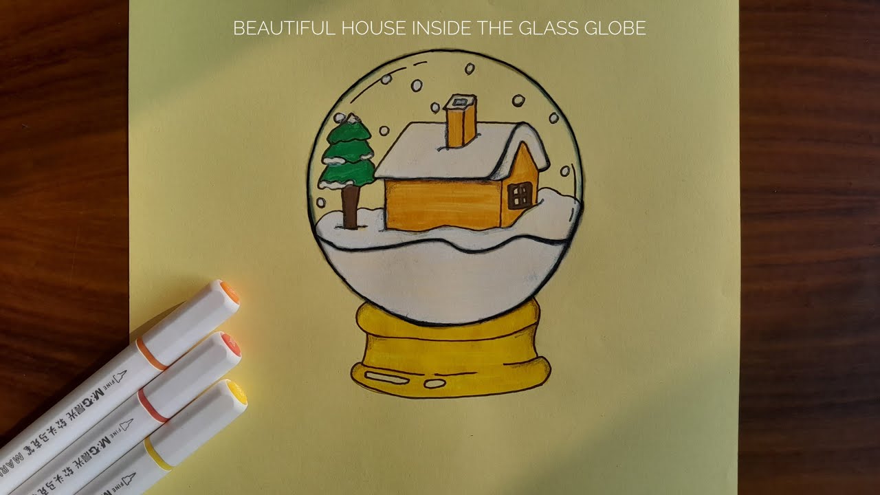 how to make a house inside the glass globe easily/step-by-step/ ️ ️ ...