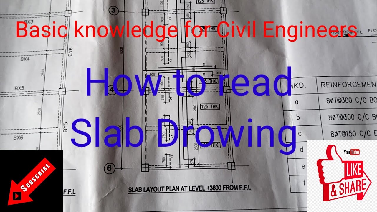 Basic knowledge for Civil Engineers || How to read slab Drowning||ছাদের ...