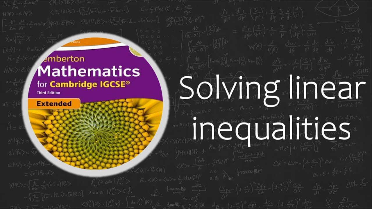 LINEAR INEQUALITIES | MATHEMATICS ALGEBRA - YouTube