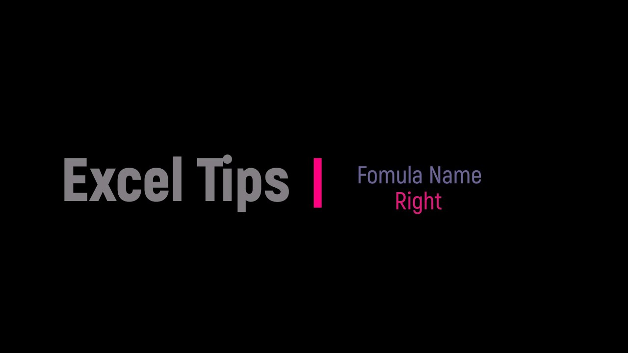 Right Formula In Excel YouTube Right Formula In Excel YouTube