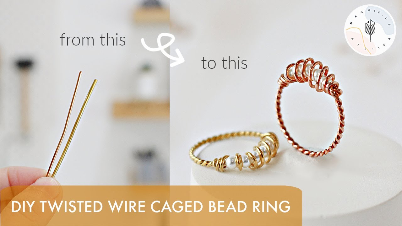 How to Make Caged Bead Rings with Copper and Brass Wire | DIY Jewelry ...