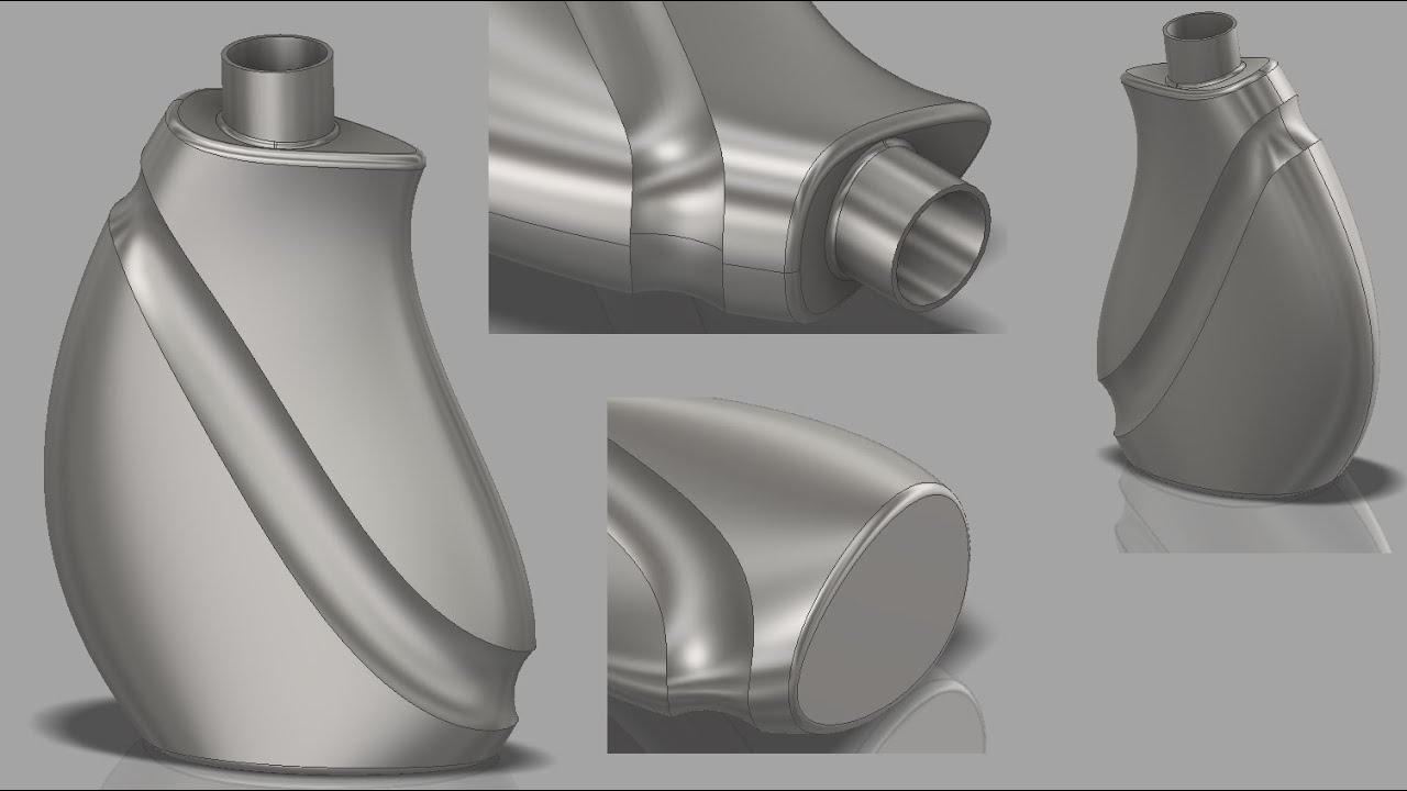 How to create bottle with inventor 2018 - YouTube