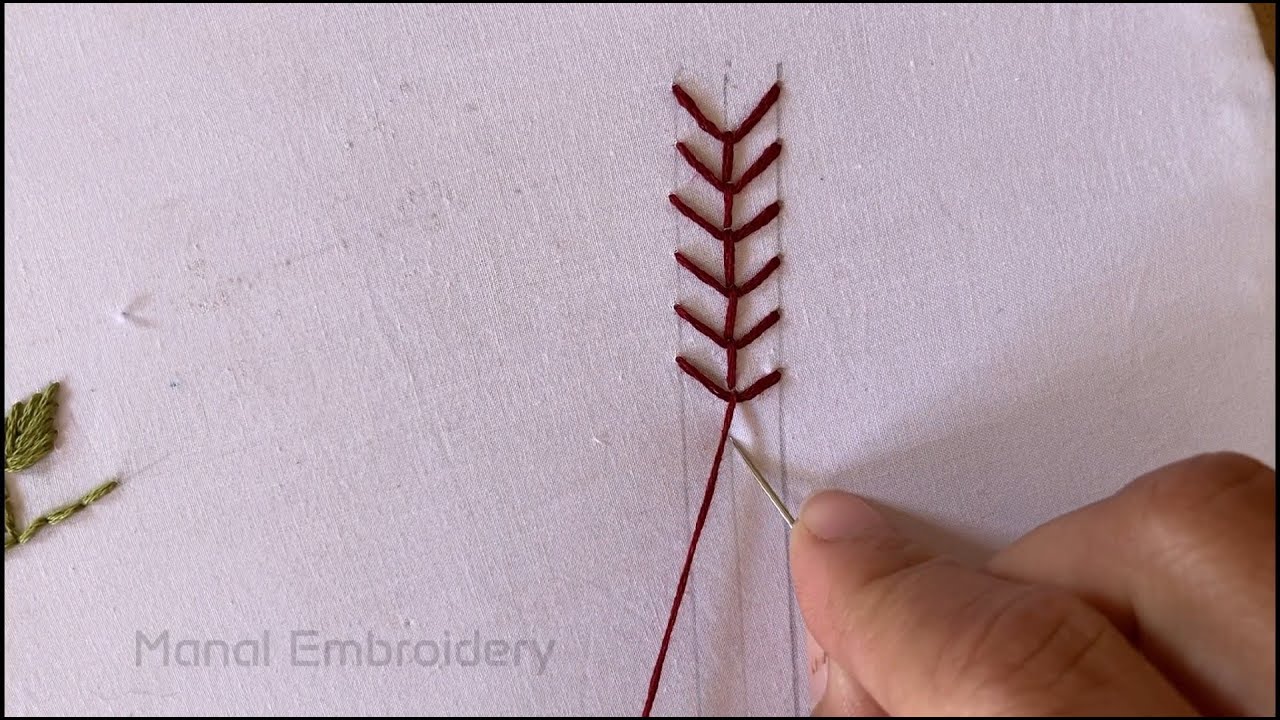 Simple Fly stitch embroidery tutorial 009 | hand embroider by manal ...