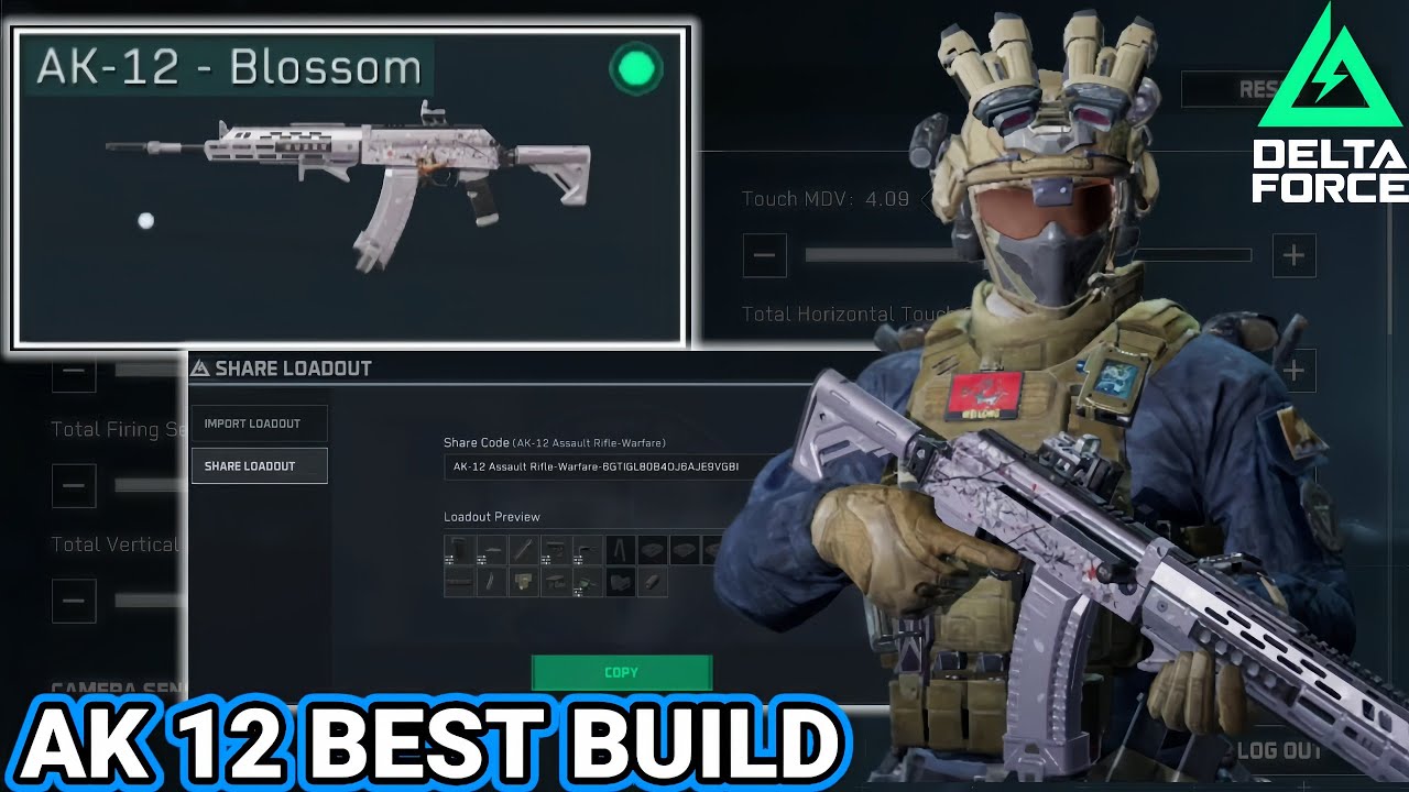 BEST BUILD AK 12 NO RECOIL DELTA FORCE MOBILE - YouTube