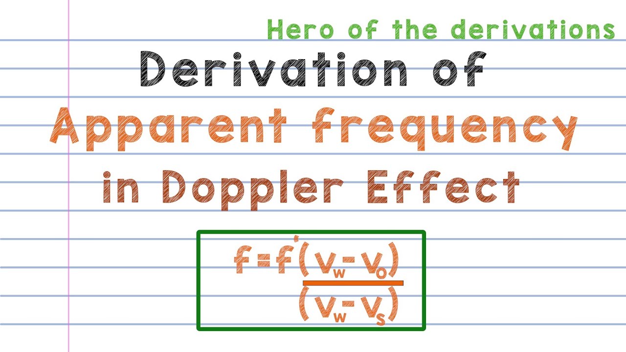 Derivation of Apparent frequency of sound wave in Doppler's effect ...