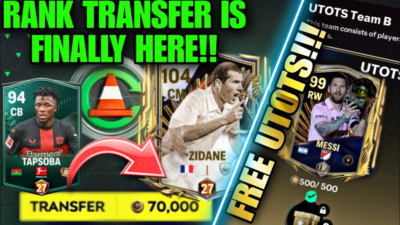 RANK TRANSFER IS HERE ATLAST!! Fc Mobile 24| UTOTS Ronaldo & Messi ...