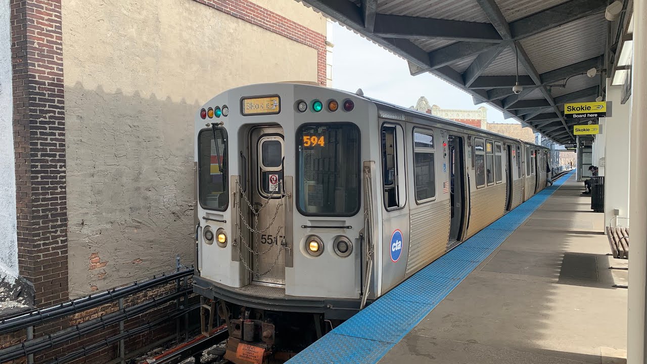 CTA Yellow Line Back Window Full Ride POV - Howard to Dempster-Skokie 3 ...