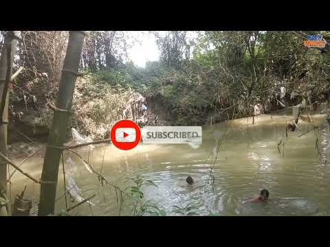Nostalgia bathing in the river with children is really fun