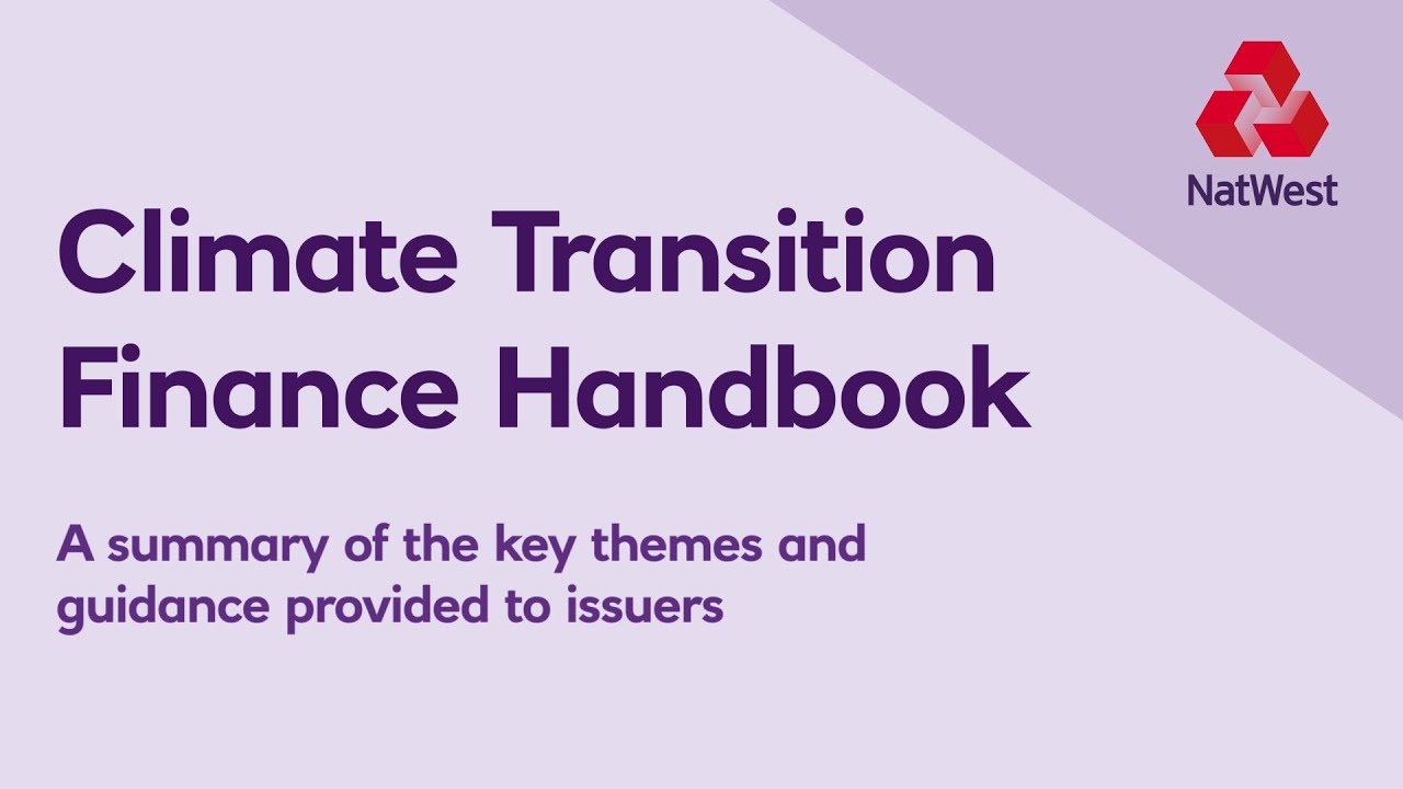 Climate Transition Finance Handbook - YouTube