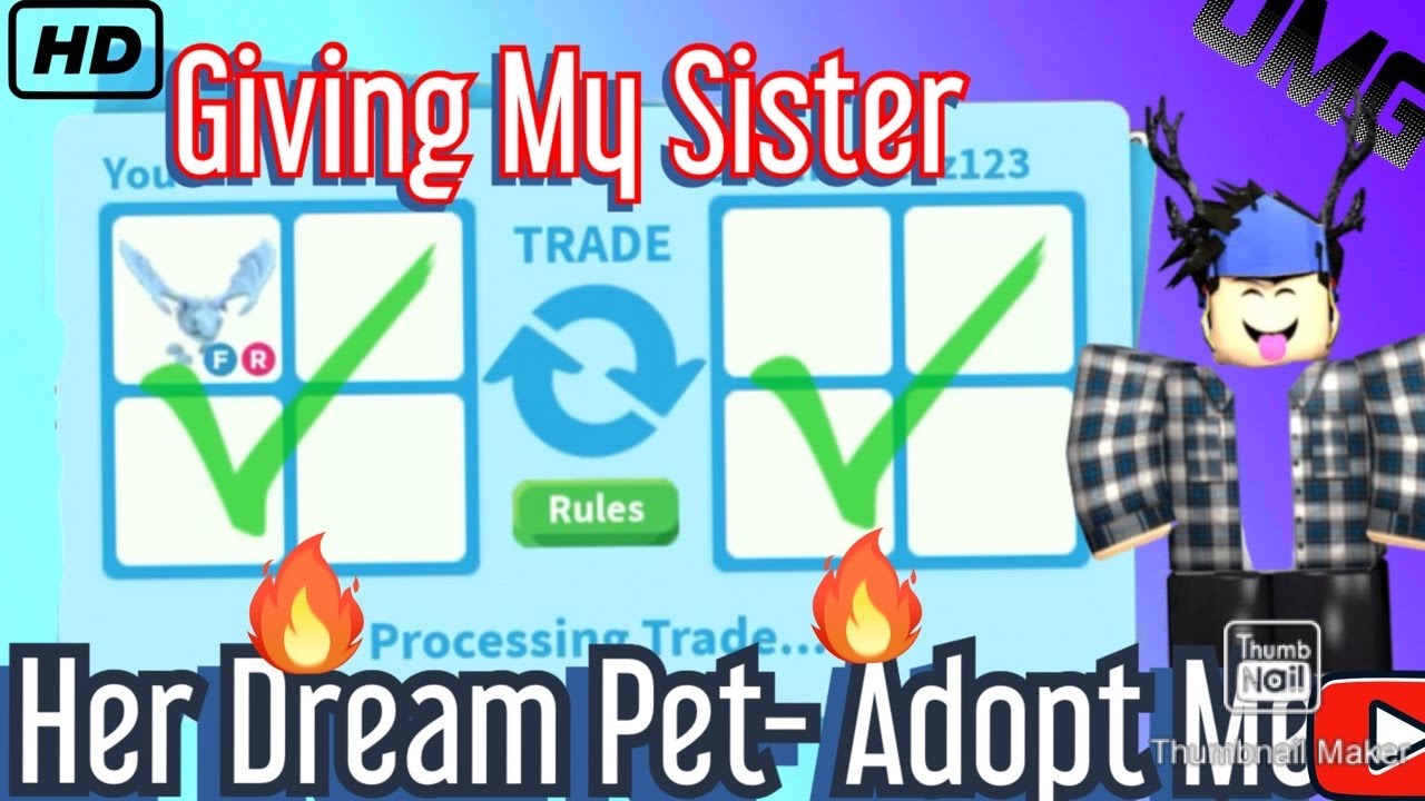 Giving My Sister, Her Dream Pet in Adopt Me-Roblox - YouTube