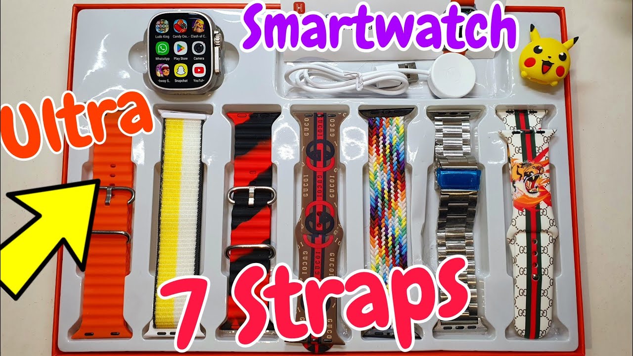 7 Strap Smartwatch Unboxing | 7 STRAPS Ultra Watch | Ultra 7 in 1 ...