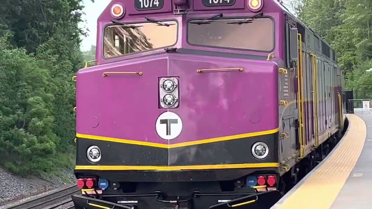MBTA 1528 departs Wachusett station with 1074. - YouTube