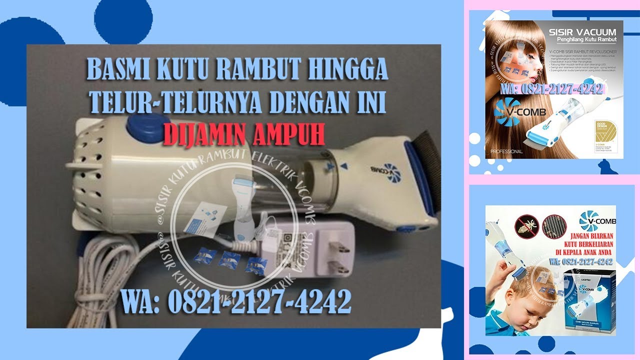 Info! Cara Kerja Sisir Kutu Elekrik Vacuum V-comb - YouTube