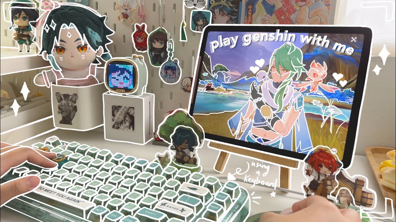 🌱 how to play mobile genshin using a keyboard, ipad pc setup inspo ...