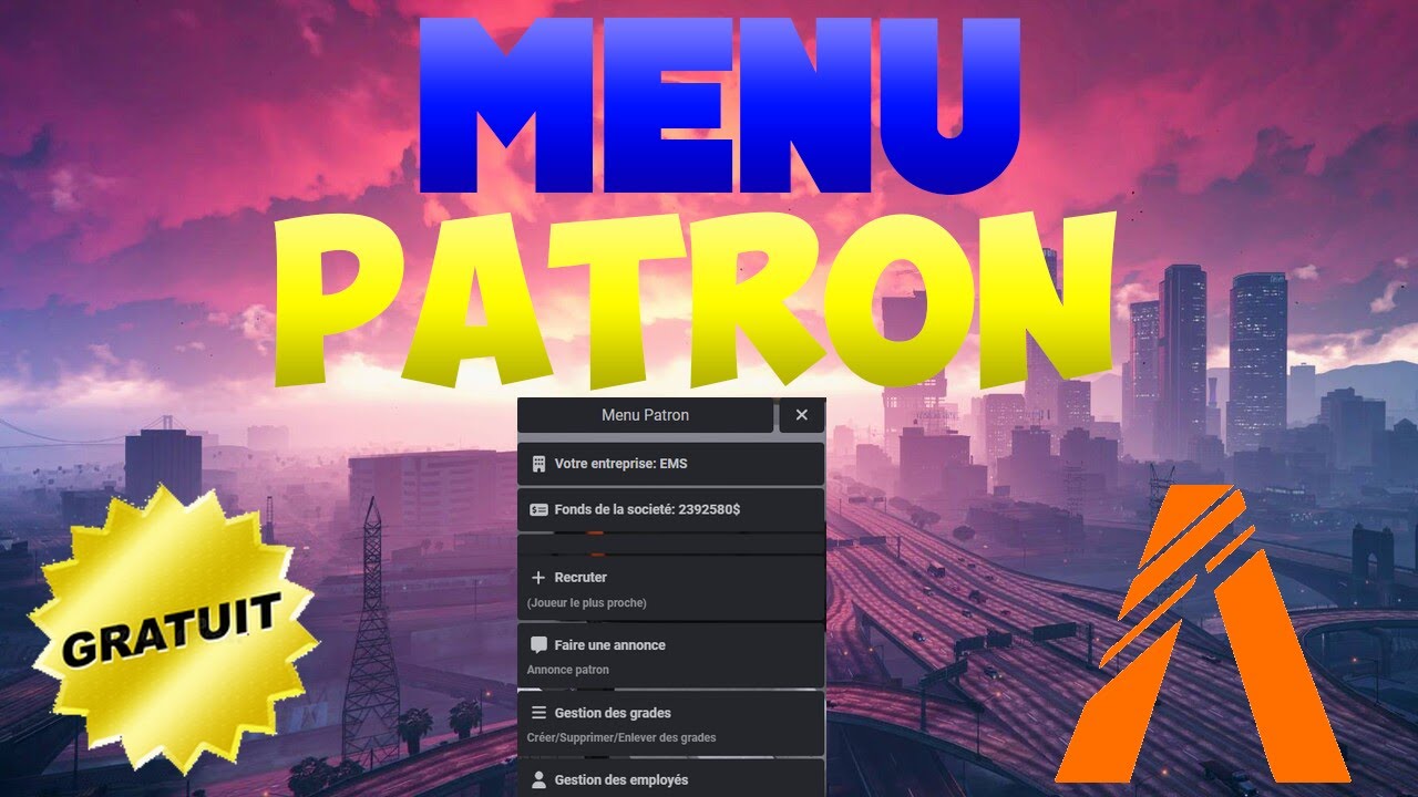 FIVEM │ MENU PATRON FULL OX GRATUIT │ TUTO GTA 5 RP - YouTube