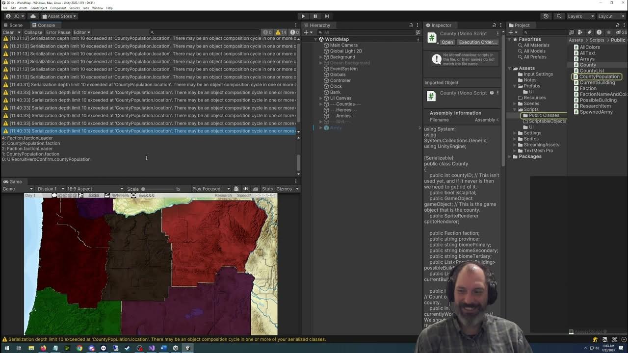 Unity 2d 4x Serialization Depth Limit Exceeded Then It Went Away Youtube