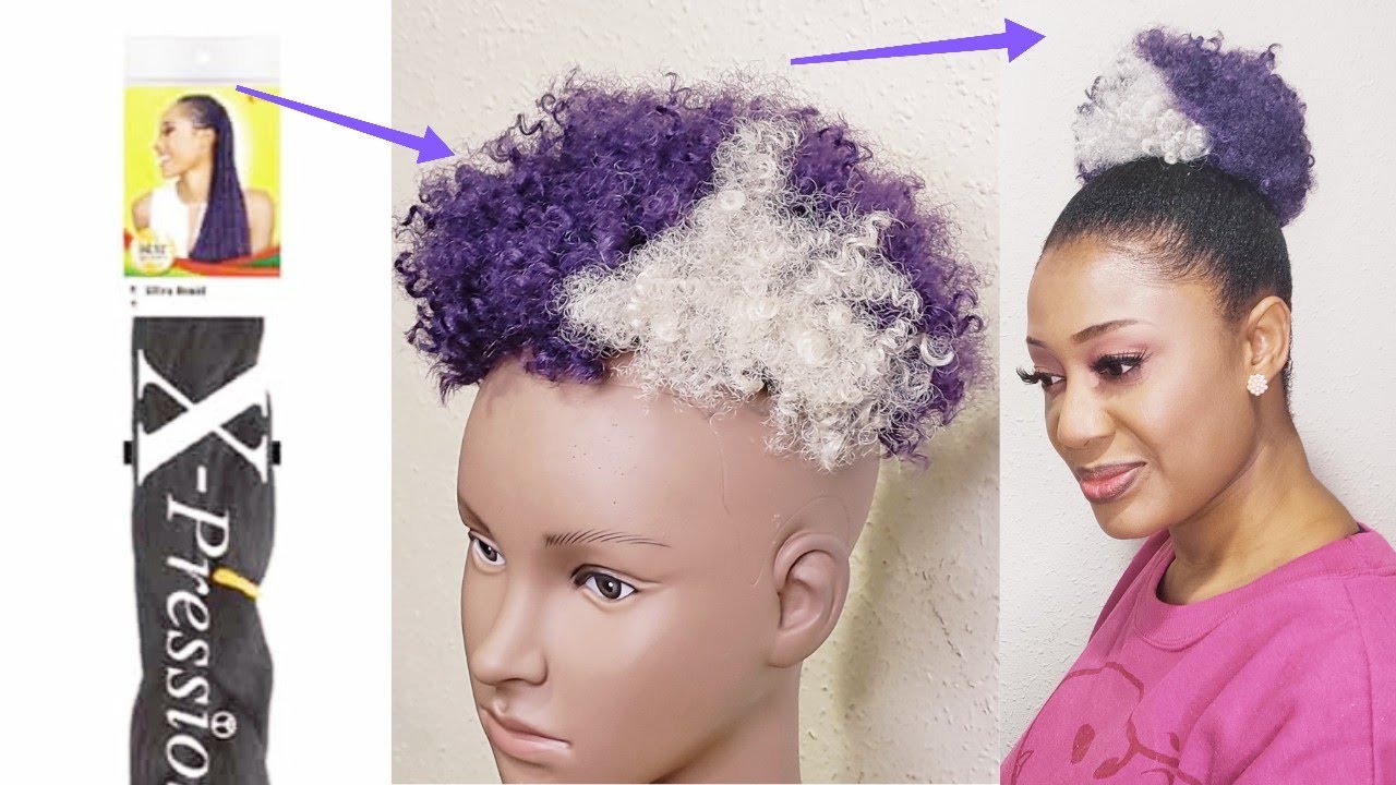 Easy way to make a drawstring wig for ponytail, DIY short afro puff ...