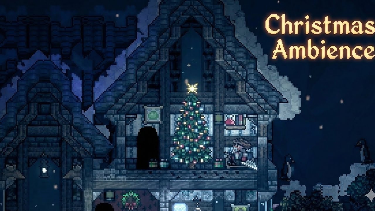 a cozy terraria christmas - terraria inspired holiday ambience. - YouTube