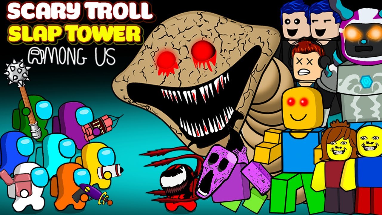 Creepy Roblox : Scary Troll Slap Tower - YouTube