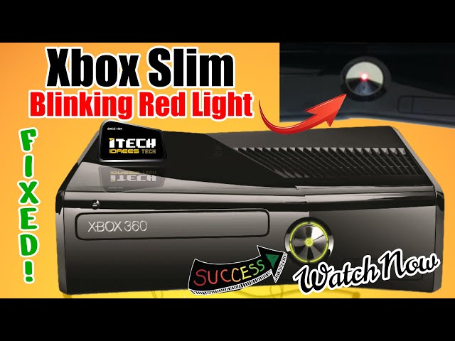 Xbox 360 Slim Red Xbox 360 E Black Console Only Model #1538 For Parts