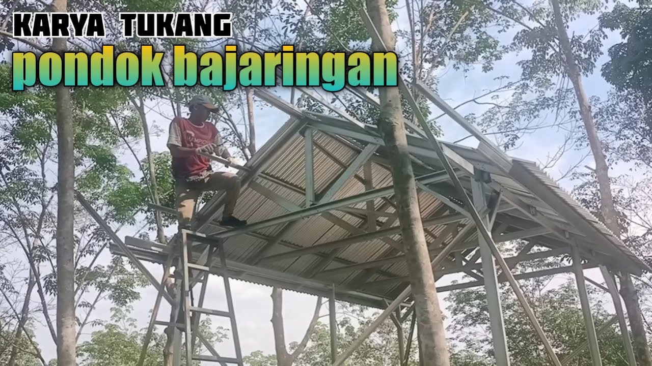 Tutorial Memasang Atap Pondok Menggunakan Seng - YouTube