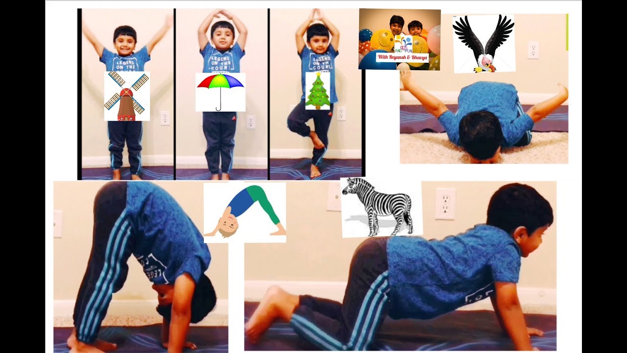 U To Z Alphabets Yoga For Kids In English Part -5 BY Reyansh and Bhavya ...