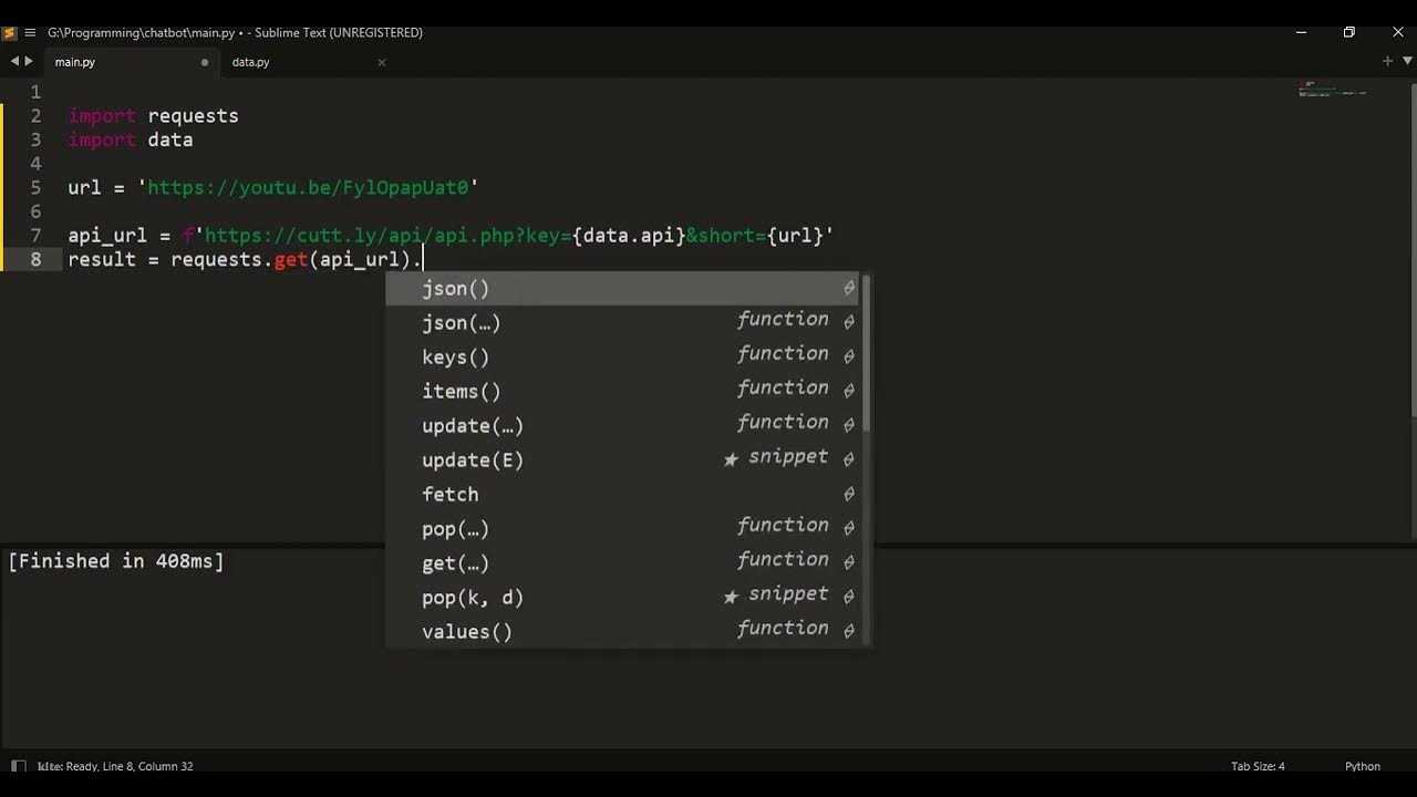 create url shortener using Python and cutt.ly api - YouTube