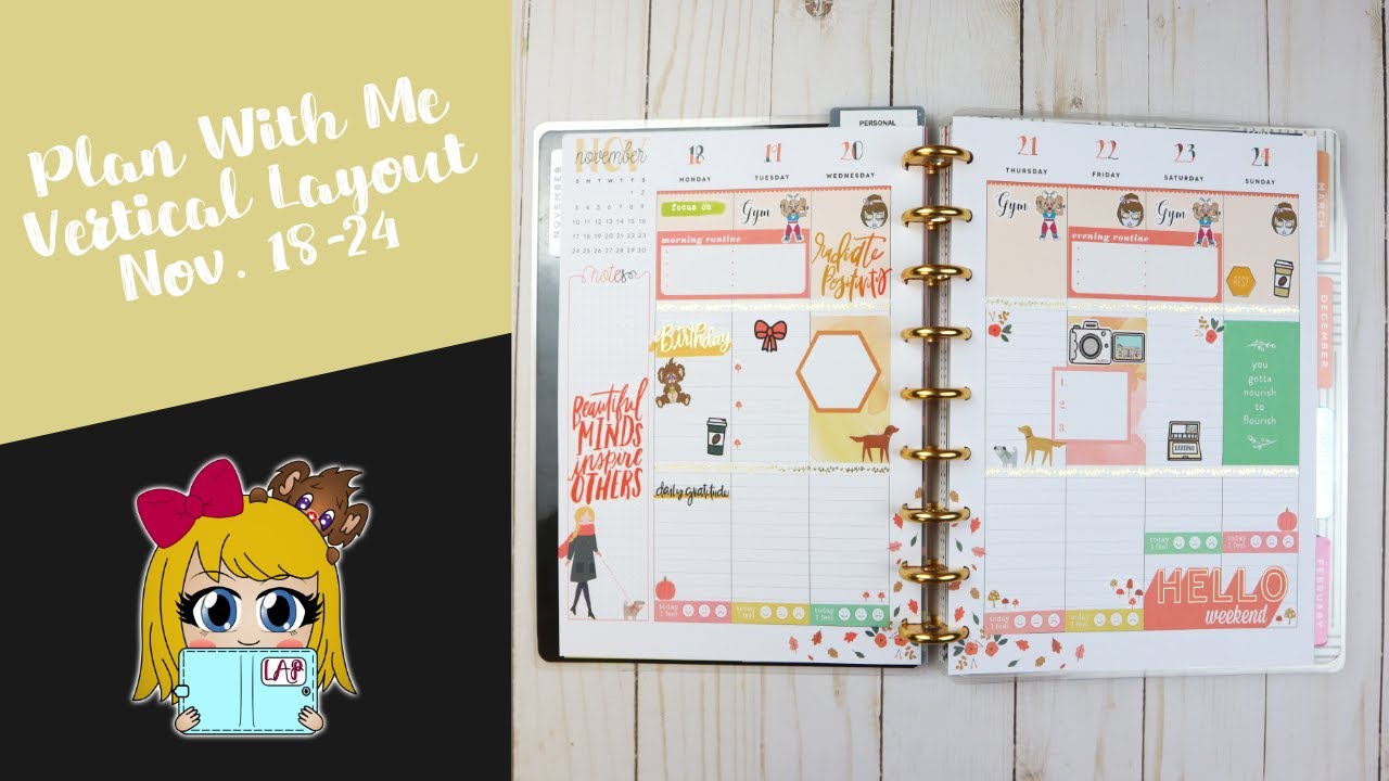 Plan With Me :: Classic Happy Planner :: Vertical Lined :: Nov. 18-24 ...