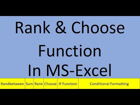 Rank & Choose Function In MS Excel.Rank And Choose Formula In Microsoft-Excel. # ...