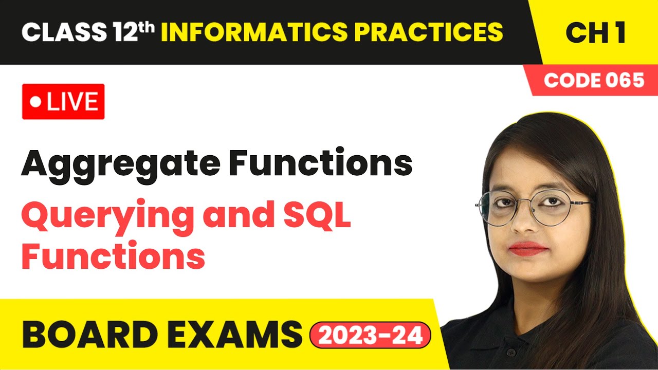 Aggregate Functions Querying And Sql Functions Class 12 Informatics Practices Chapter 1