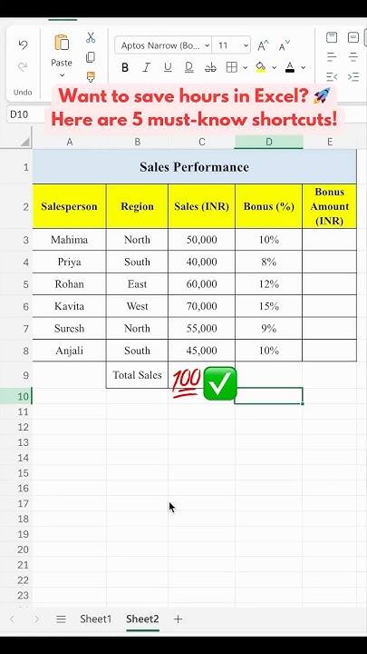 5 Excel Shortcuts You Must Know! 🚀 Save Time Like a Pro! #excel #excelshorts - YouTube