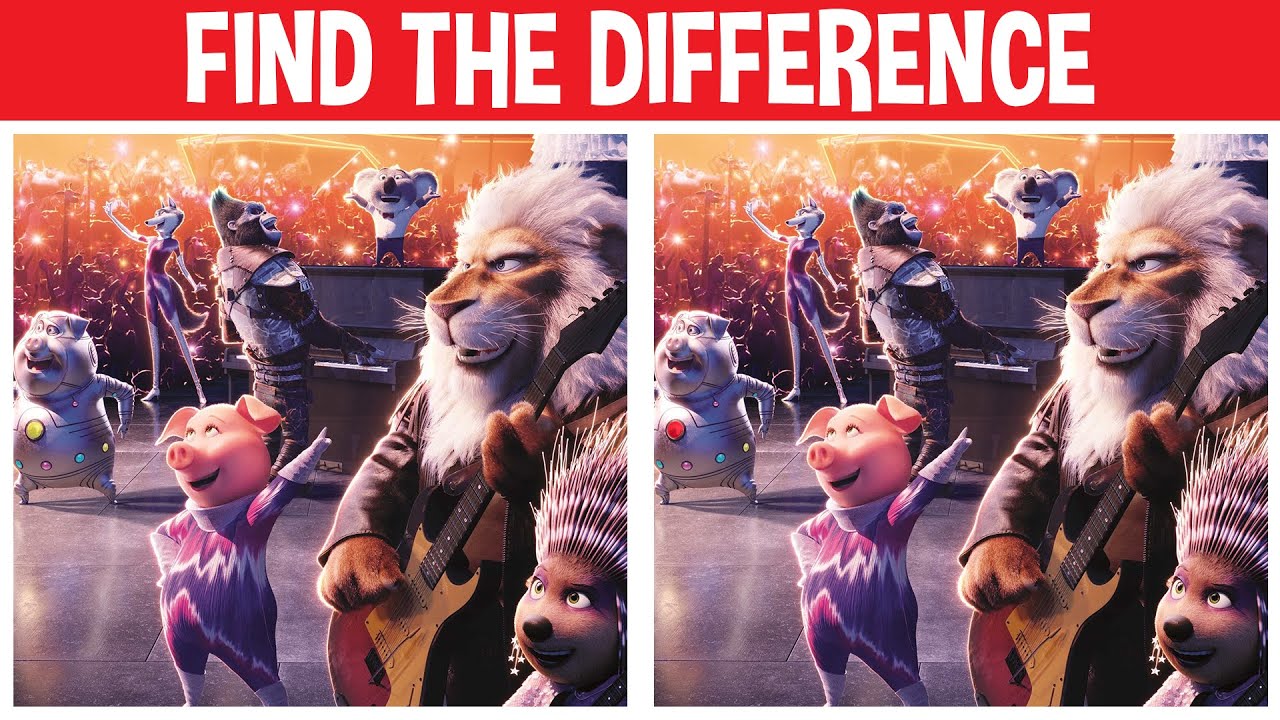 Puzzle Quiz Game ! #11 Find The Difference Special Movie "SING 2" - YouTube