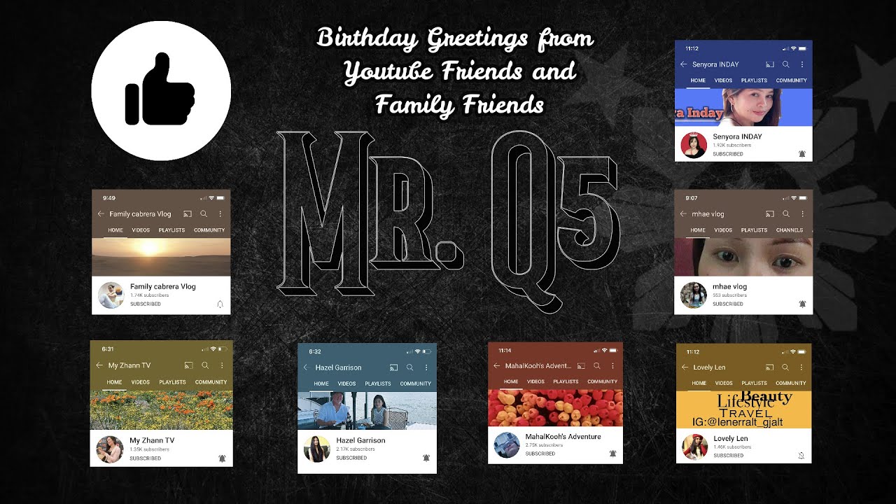 Birthday Greetings ll Youtube Friends ll Family Friends Part 2 - YouTube