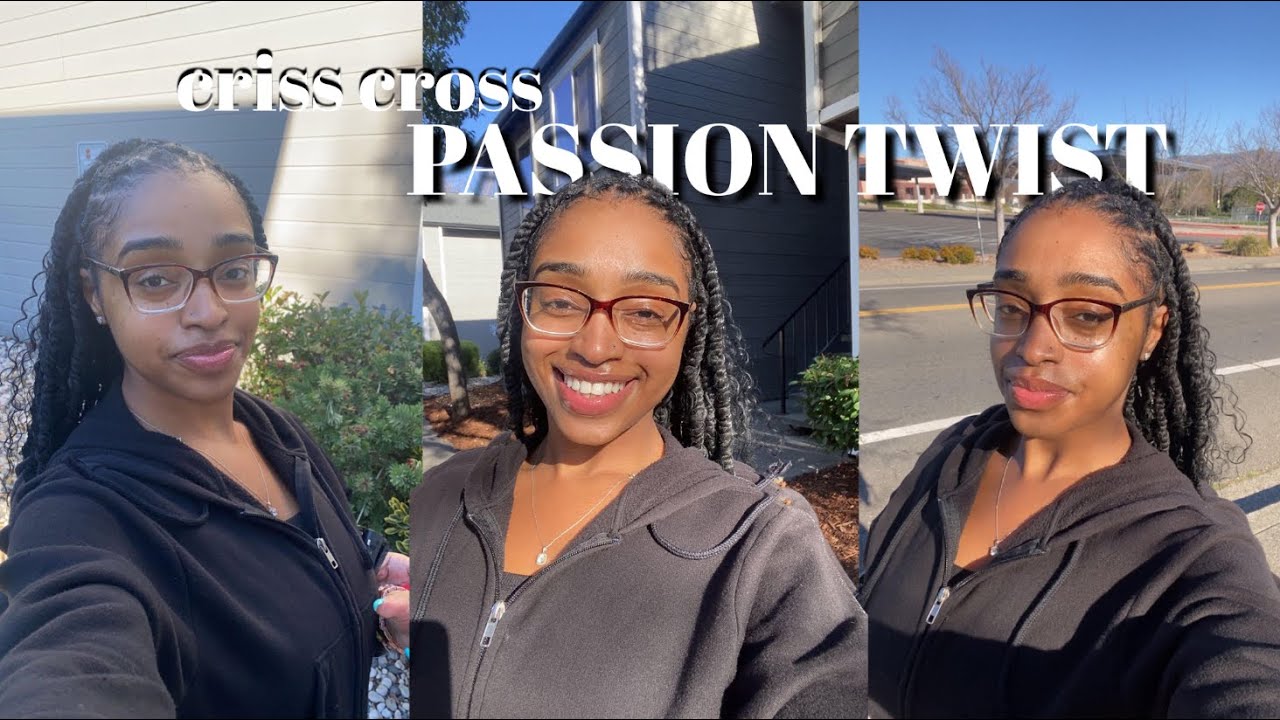 diy criss-cross passion twist tutorial: step by step using xpression hair - YouTube