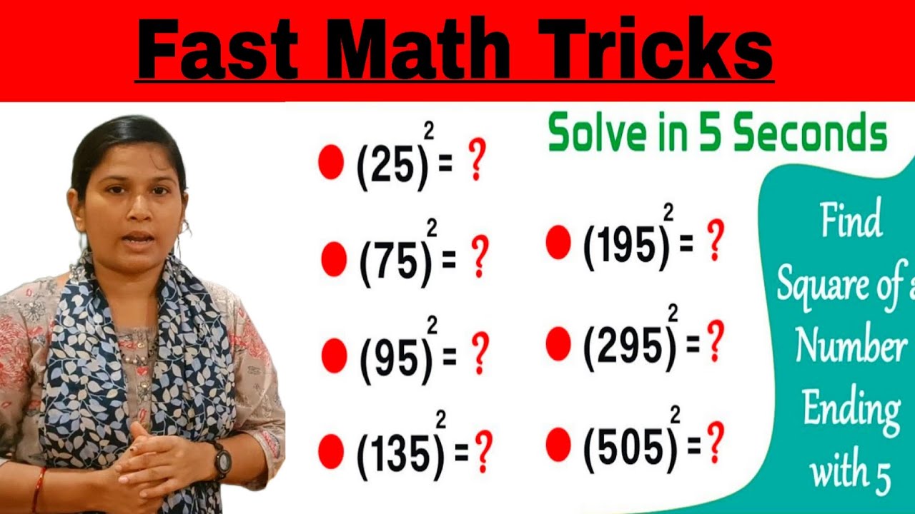 Vedic Maths : How to Find Squares Faster | Fast Maths Multiplications ...