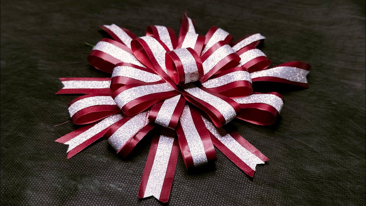 Tutorial Membuat Pita Simple 🎀|| Cara membuat pita dari tali pita , how ...