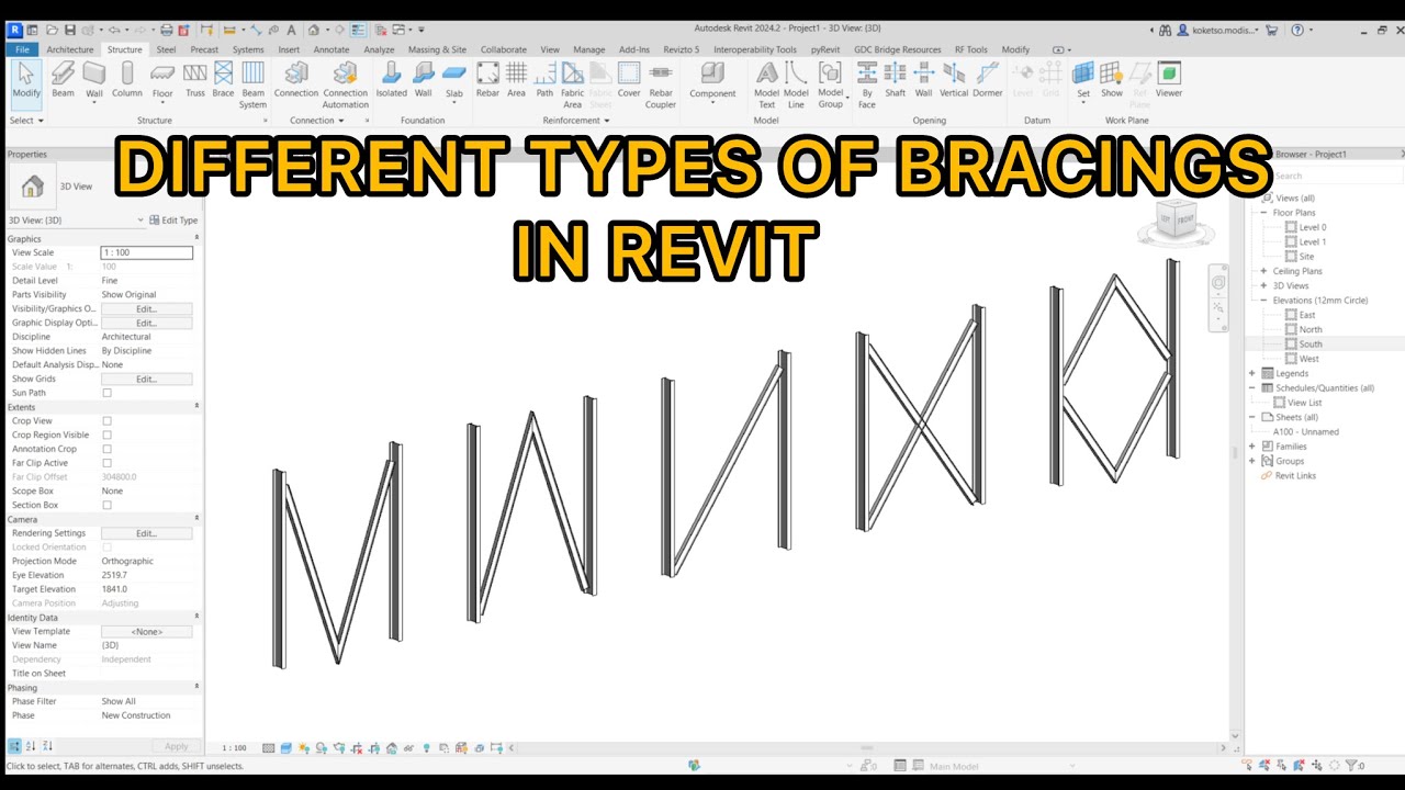 Different Types of Steel Bracings in Revit - YouTube