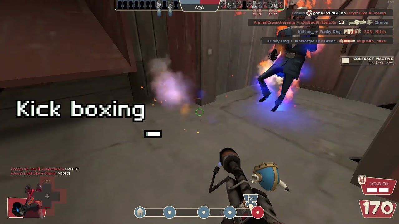 Kick boxing with pyro TF2 - YouTube