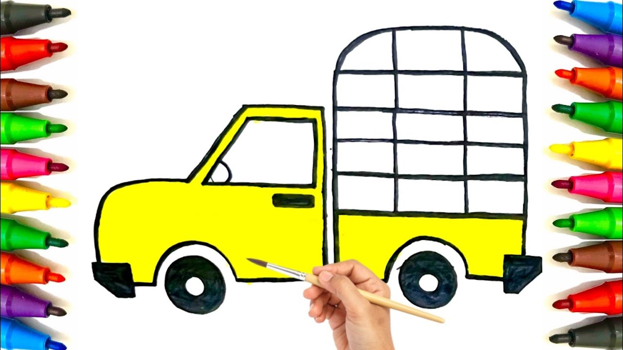 Pickup Van Drawing, Painting , Coloring for Kids and Toddlers | Learn ...