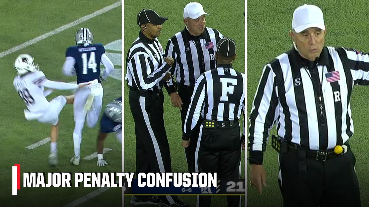 Major penalty confusion eventually ends in a Texas State first down 🤣 ...