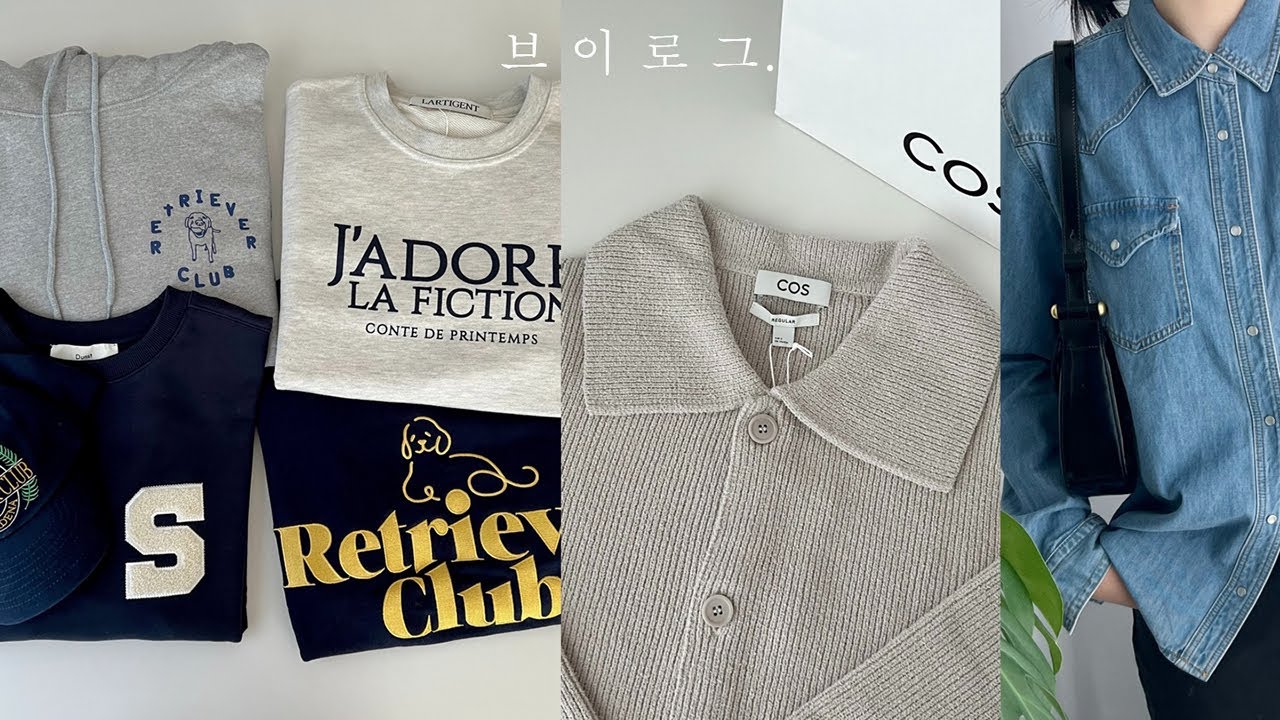 Vlog 데일리룩 가을 패션 하울 코스 Cos 신상 가디건 4~5만원대 맨투맨 추천디자이너 브랜드 던스트 리트리버클럽 라티젠 Handm 자라 게드 뉴발란스 홈케어