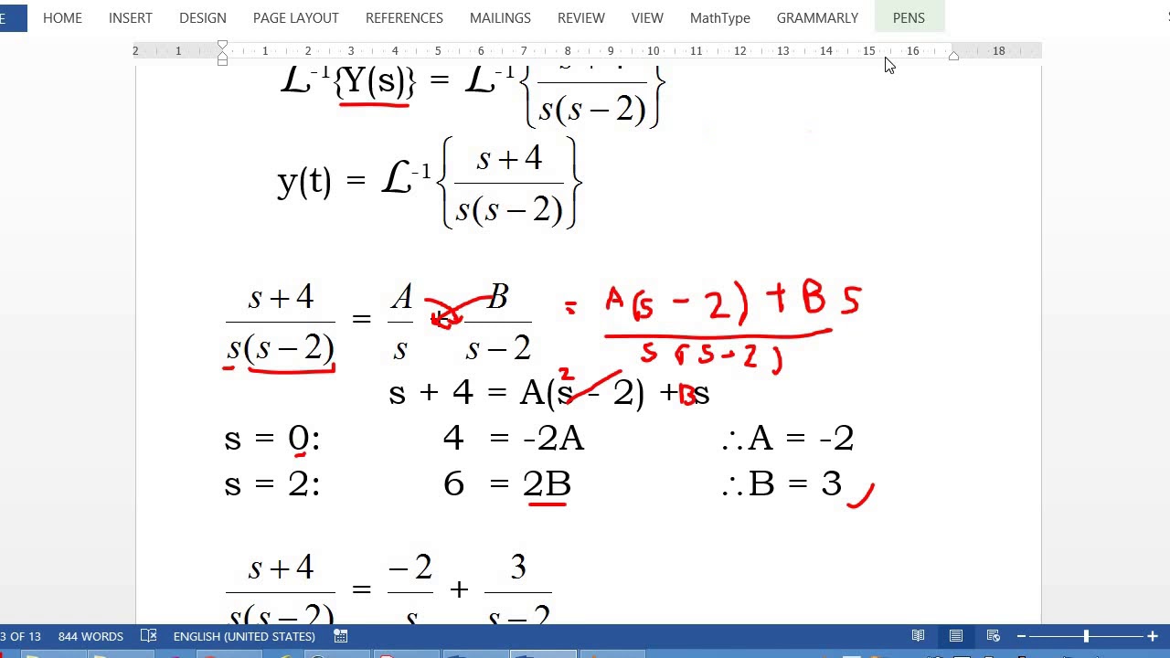 Solution of the first-order differential equation by Laplace transform ...