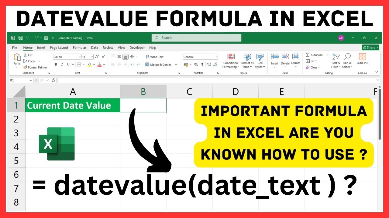 How To Use Datevalue Formula in Excel | Excel may Datevalue Formula Kaise Use Kare | #excel ...