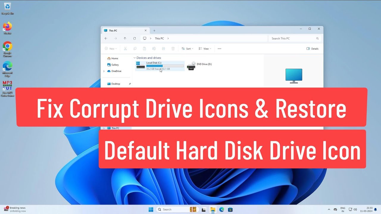 Fix Corrupt Drive Icons & Restore Default Hard Disk Drive Icon In ...