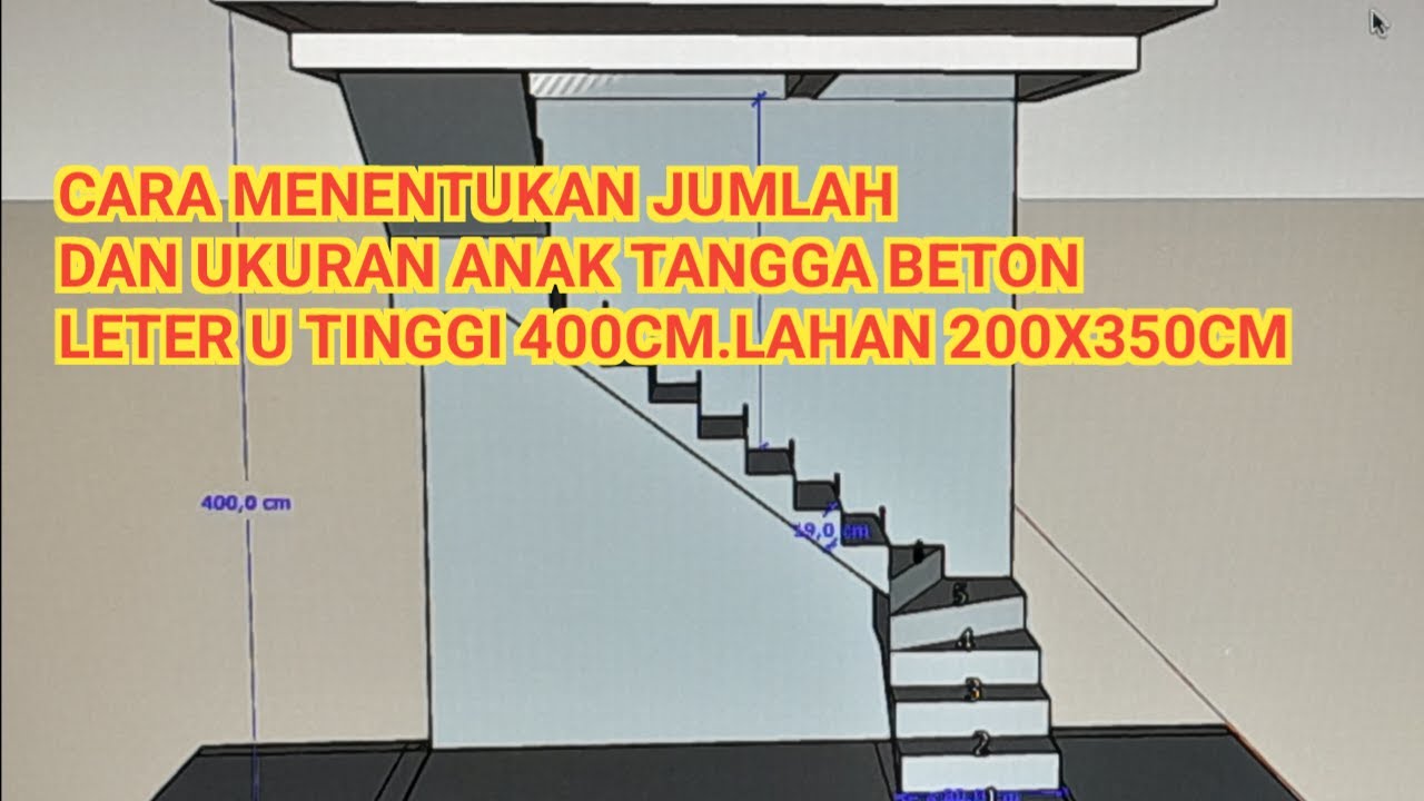 CARA MEMBAGI ANAK TANGGA BETON TINGGI 4 METER LETER U - YouTube