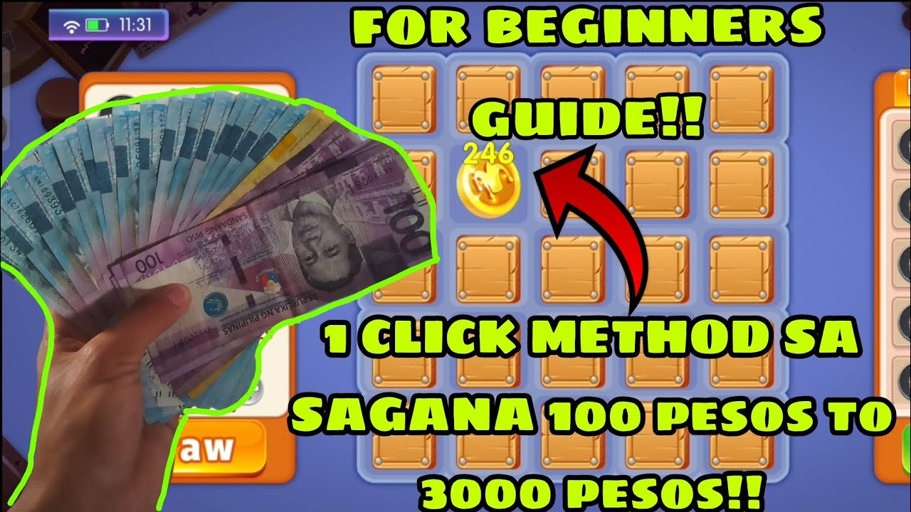 SAGANA GAME | FOR BEGINNERS GUIDE! 1 CLICK METHOD FROM 100 PESOS TO ...